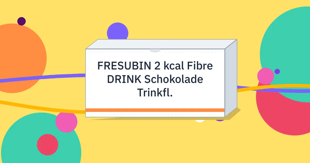 Symbolbild: Packung mit der Aufschrift FRESUBIN 2 kcal Fibre DRINK Schokolade Trinkfl. (PZN 14201506) – Verfügbarkeit und Bezug in Apotheken in Frankfurt am Main