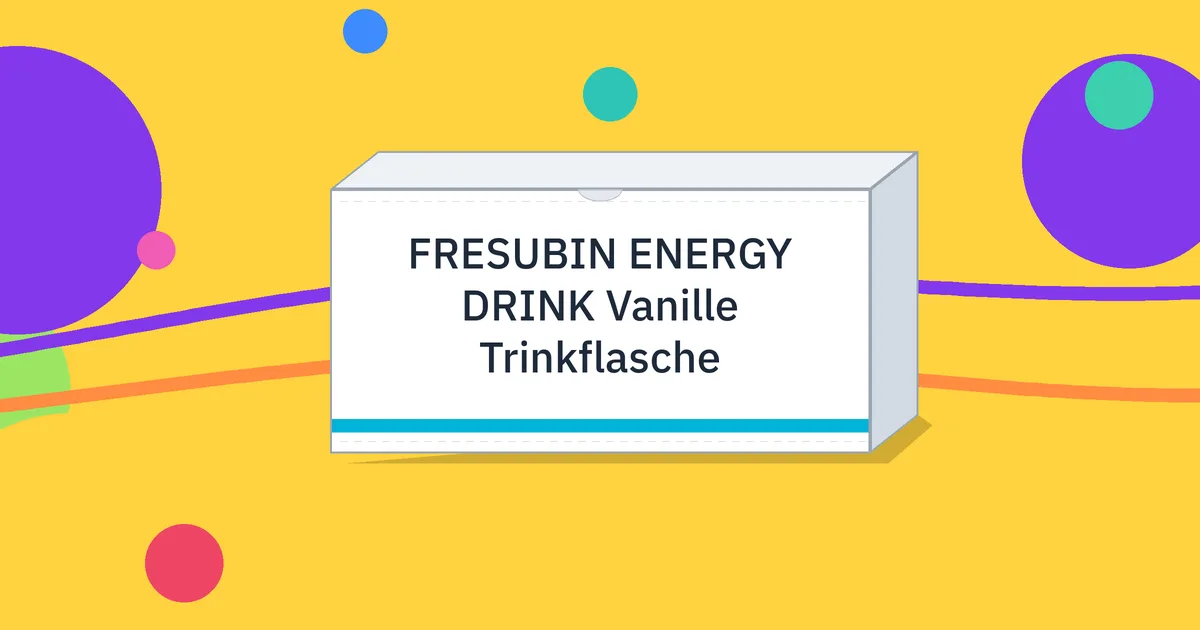Symbolbild: Packung mit der Aufschrift FRESUBIN ENERGY DRINK Vanille Trinkflasche (PZN 14360038) – Verfügbarkeit und Bezug in Apotheken in Frankfurt am Main