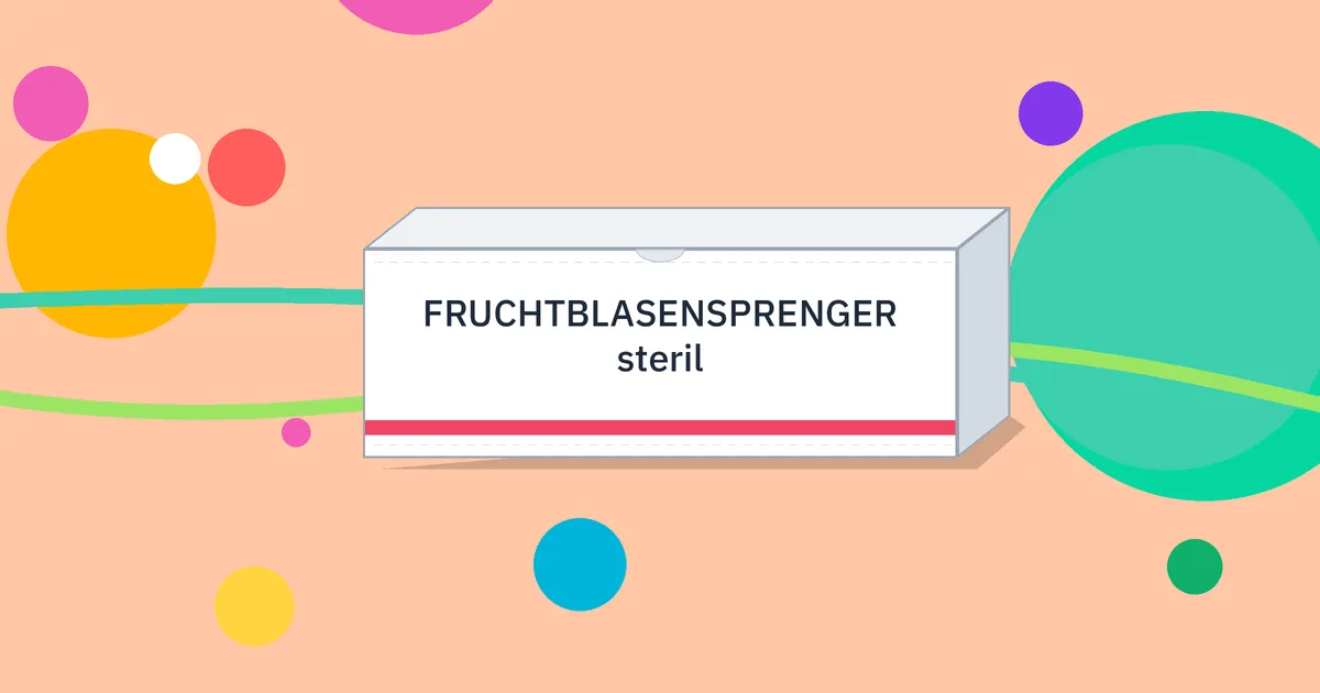 Symbolbild: Packung mit der Aufschrift FRUCHTBLASENSPRENGER steril (PZN 09512061) – Verfügbarkeit und Bezug in Apotheken in Frankfurt am Main