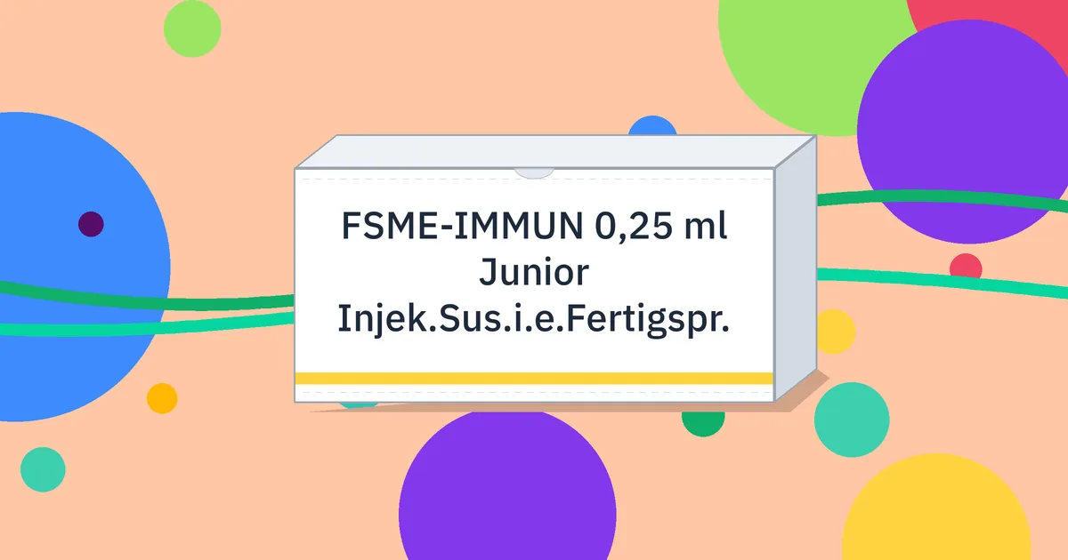 Symbolbild: Packung mit der Aufschrift FSME-IMMUN 0,25 ml Junior Injek.Sus.i.e.Fertigspr. (PZN 01123348) – Verfügbarkeit und Bezug in Apotheken in Frankfurt am Main