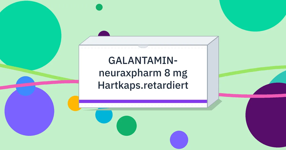 Symbolbild: Packung mit der Aufschrift GALANTAMIN-neuraxpharm 8 mg Hartkaps.retardiert (PZN 09381742) – Verfügbarkeit und Bezug in Apotheken in Frankfurt am Main