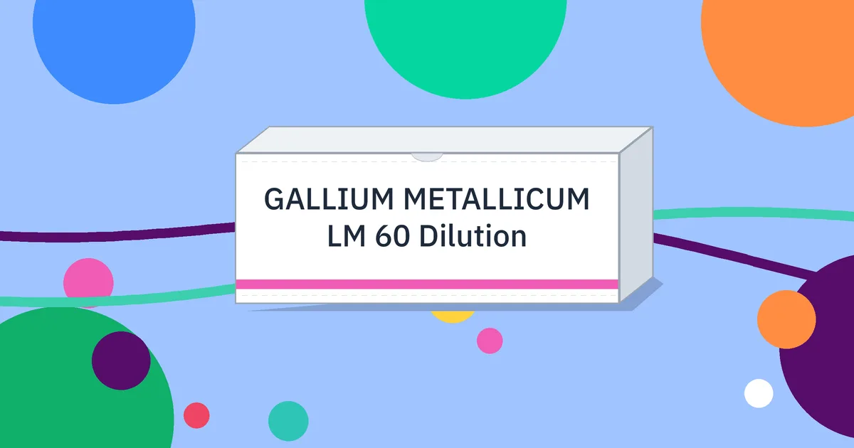 Symbolbild: Packung mit der Aufschrift GALLIUM METALLICUM LM 60 Dilution (PZN 12875123) – Verfügbarkeit und Bezug in Apotheken in Frankfurt am Main