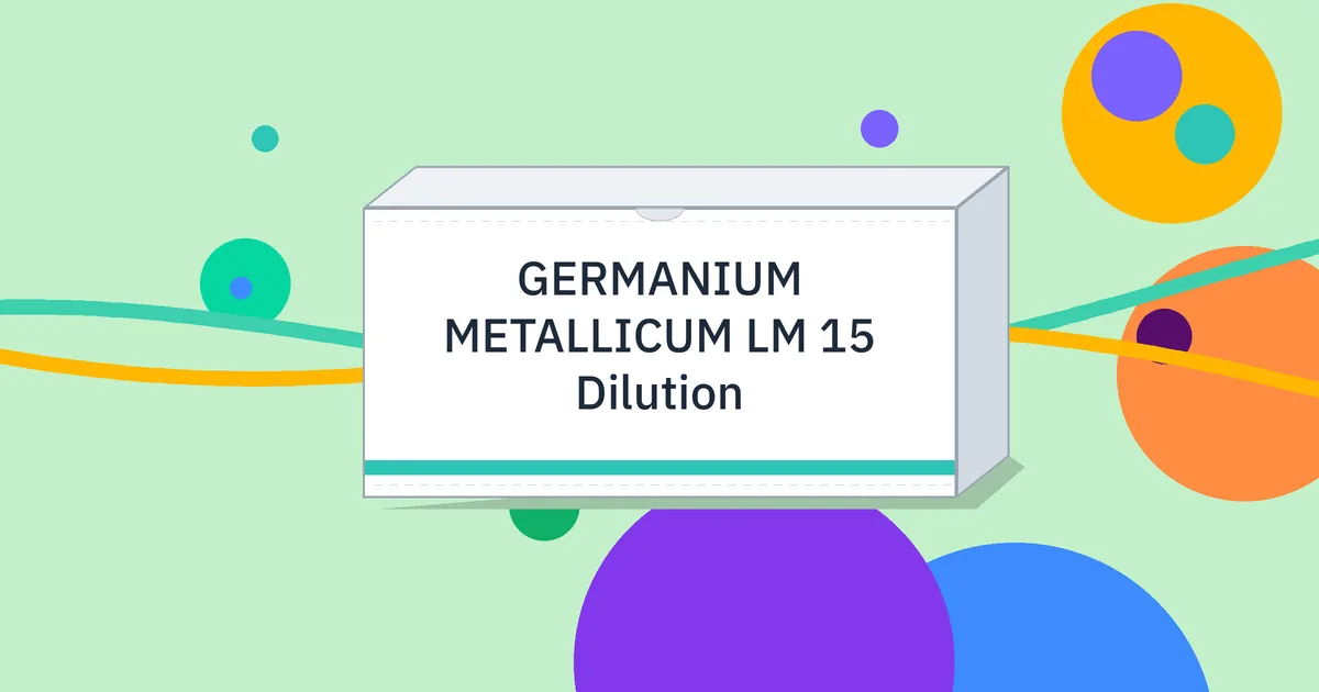 Symbolbild: Packung mit der Aufschrift GERMANIUM METALLICUM LM 15 Dilution (PZN 12877197) – Verfügbarkeit und Bezug in Apotheken in Frankfurt am Main