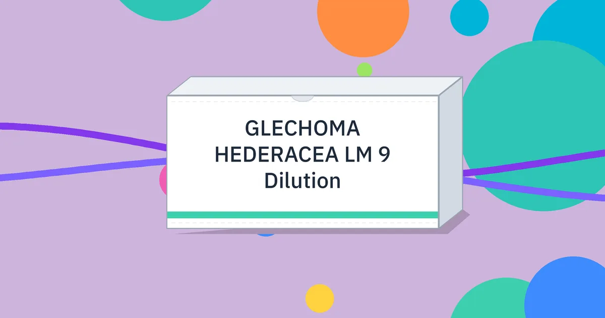 Symbolbild: Packung mit der Aufschrift GLECHOMA HEDERACEA LM 9 Dilution (PZN 13543239) – Verfügbarkeit und Bezug in Apotheken in Frankfurt am Main