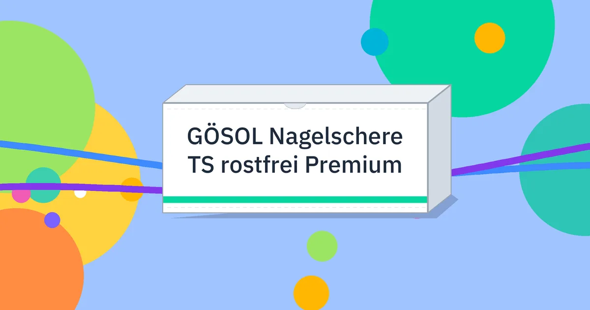 Symbolbild: Packung mit der Aufschrift GÖSOL Nagelschere TS rostfrei Premium (PZN 16774459) – Verfügbarkeit und Bezug in Apotheken in Frankfurt am Main