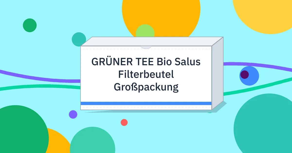 Symbolbild: Packung mit der Aufschrift GRÜNER TEE Bio Salus Filterbeutel Großpackung (PZN 00249840) – Verfügbarkeit und Bezug in Apotheken in Frankfurt am Main