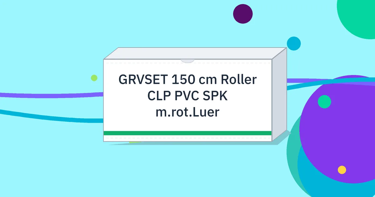 Symbolbild: Packung mit der Aufschrift GRVSET 150 cm Roller CLP PVC SPK m.rot.Luer (PZN 17898264) – Verfügbarkeit und Bezug in Apotheken in Frankfurt am Main