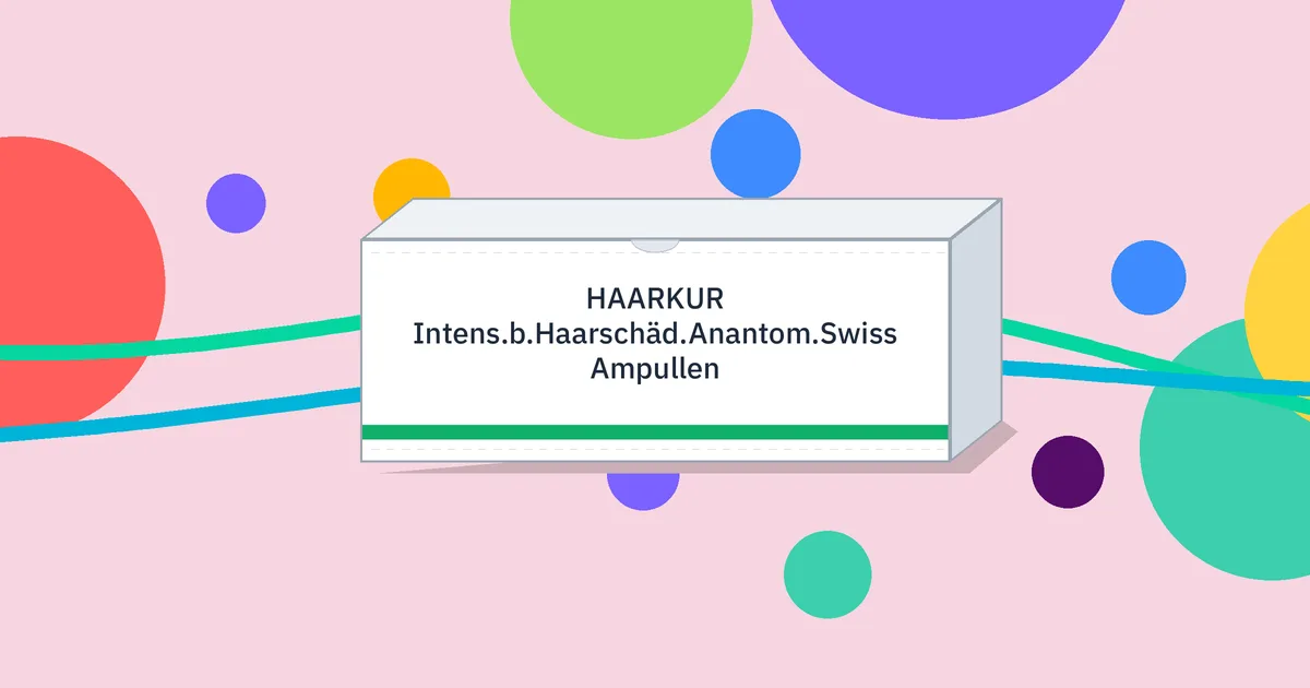Symbolbild: Packung mit der Aufschrift HAARKUR Intens.b.Haarschäd.Anantom.Swiss Ampullen (PZN 07392291) – Verfügbarkeit und Bezug in Apotheken in Frankfurt am Main