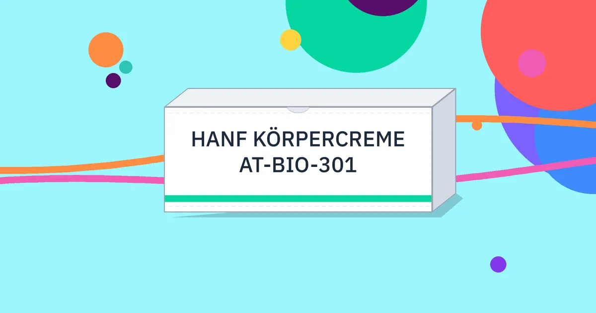 Symbolbild: Packung mit der Aufschrift HANF KÖRPERCREME AT-BIO-301 (PZN 15815802) – Verfügbarkeit und Bezug in Apotheken in Frankfurt am Main