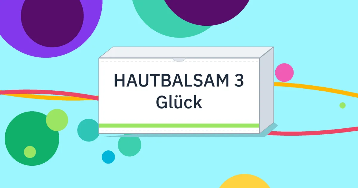 Symbolbild: Packung mit der Aufschrift HAUTBALSAM 3 Glück (PZN 19393634) – Verfügbarkeit und Bezug in Apotheken in Frankfurt am Main