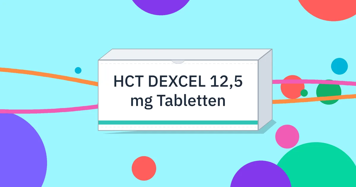 Symbolbild: Packung mit der Aufschrift HCT DEXCEL 12,5 mg Tabletten (PZN 07745944) – Verfügbarkeit und Bezug in Apotheken in Frankfurt am Main