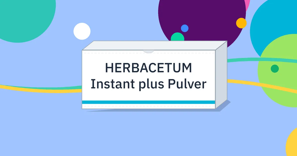 Symbolbild: Packung mit der Aufschrift HERBACETUM Instant plus Pulver (PZN 13331448) – Verfügbarkeit und Bezug in Apotheken in Frankfurt am Main