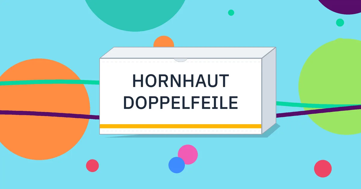 Symbolbild: Packung mit der Aufschrift HORNHAUT DOPPELFEILE (PZN 16500868) – Verfügbarkeit und Bezug in Apotheken in Frankfurt am Main