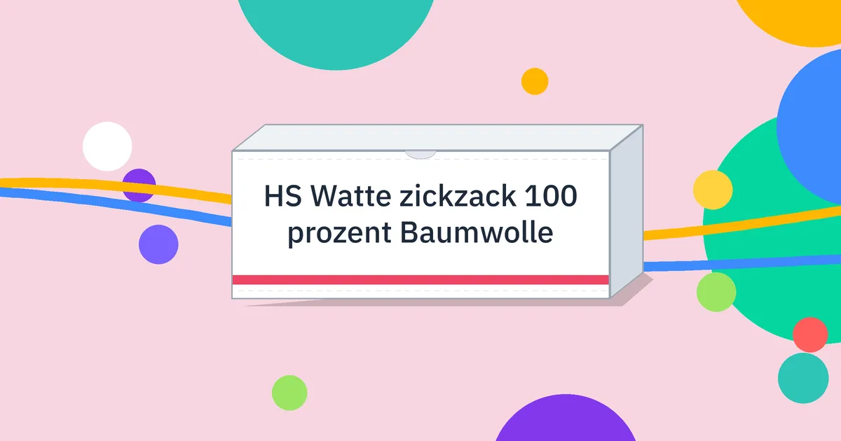 Symbolbild: Packung mit der Aufschrift HS Watte zickzack 100 prozent Baumwolle (PZN 12570122) – Verfügbarkeit und Bezug in Apotheken in Frankfurt am Main