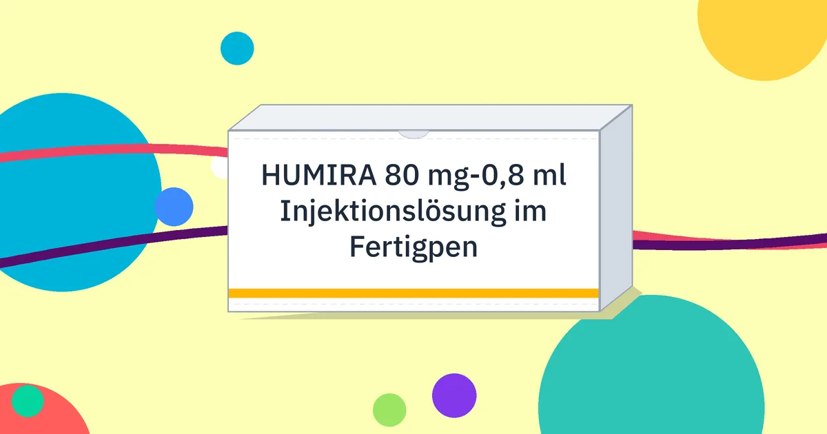 Symbolbild: Packung mit der Aufschrift HUMIRA 80 mg-0,8 ml Injektionslösung im Fertigpen (PZN 15375183) – Verfügbarkeit und Bezug in Apotheken in Frankfurt am Main