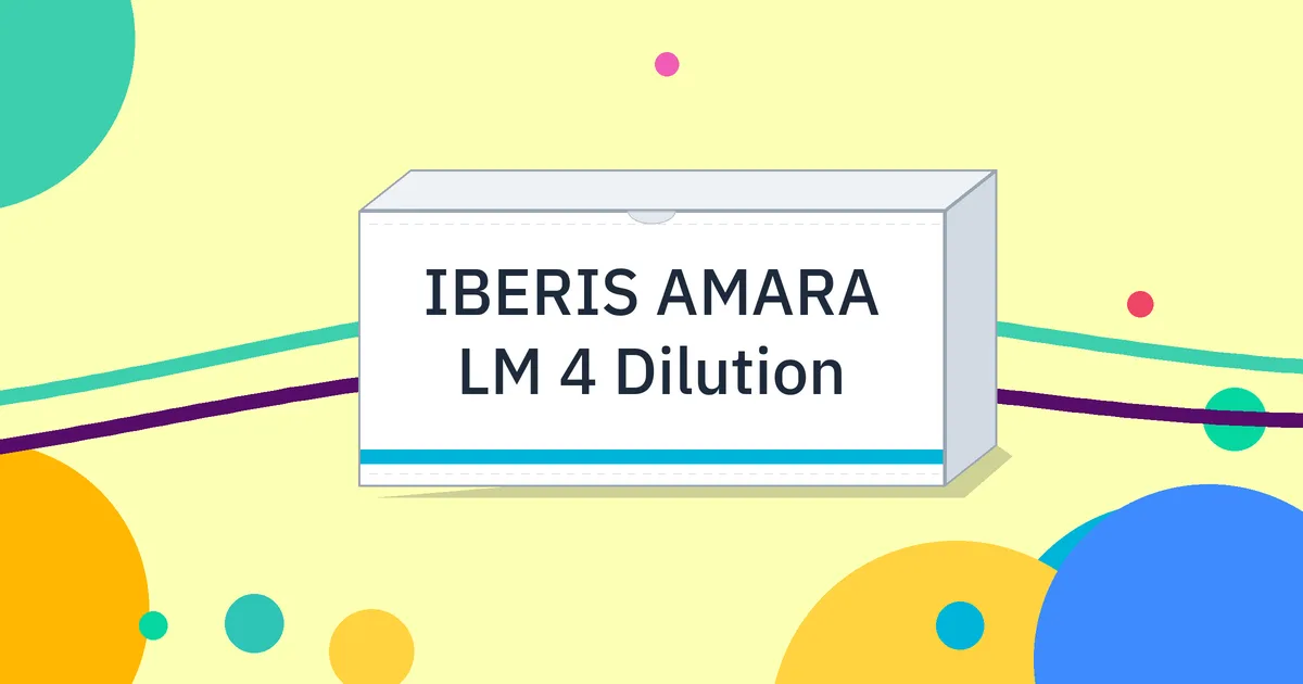 Symbolbild: Packung mit der Aufschrift IBERIS AMARA LM 4 Dilution (PZN 12891292) – Verfügbarkeit und Bezug in Apotheken in Frankfurt am Main