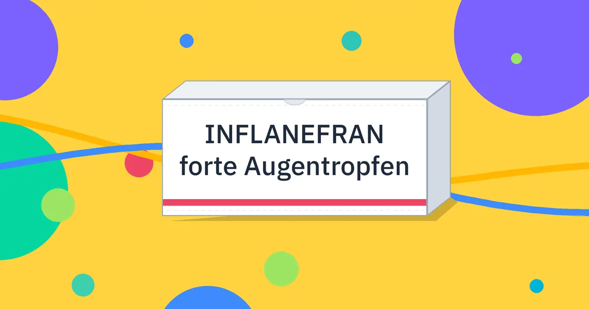 Symbolbild: Packung mit der Aufschrift INFLANEFRAN forte Augentropfen (PZN 01970781) – Verfügbarkeit und Bezug in Apotheken in Frankfurt am Main