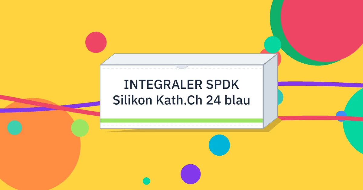 Symbolbild: Packung mit der Aufschrift INTEGRALER SPDK Silikon Kath.Ch 24 blau (PZN 16825174) – Verfügbarkeit und Bezug in Apotheken in Frankfurt am Main