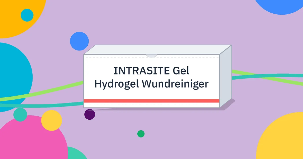 Symbolbild: Packung mit der Aufschrift INTRASITE Gel Hydrogel Wundreiniger (PZN 20080449) – Verfügbarkeit und Bezug in Apotheken in Frankfurt am Main