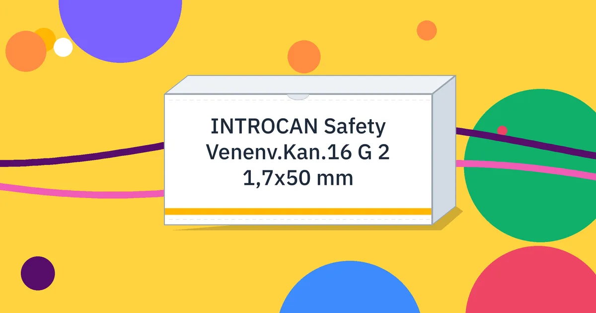 Symbolbild: Packung mit der Aufschrift INTROCAN Safety Venenv.Kan.16 G 2 1,7x50 mm (PZN 19527098) – Verfügbarkeit und Bezug in Apotheken in Frankfurt am Main