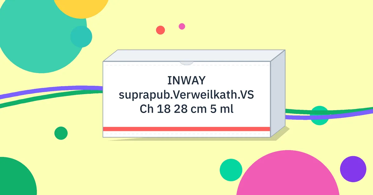 Symbolbild: Packung mit der Aufschrift INWAY suprapub.Verweilkath.VS Ch 18 28 cm 5 ml (PZN 00052480) – Verfügbarkeit und Bezug in Apotheken in Frankfurt am Main