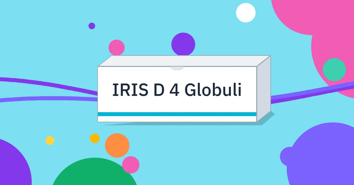 Symbolbild: Packung mit der Aufschrift IRIS D 4 Globuli (PZN 02813121) – Verfügbarkeit und Bezug in Apotheken in Frankfurt am Main