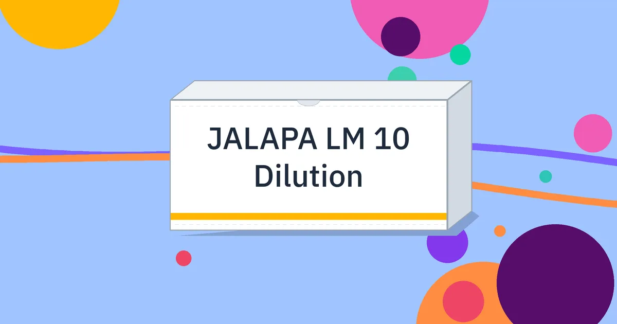 Symbolbild: Packung mit der Aufschrift JALAPA LM 10 Dilution (PZN 13561846) – Verfügbarkeit und Bezug in Apotheken in Frankfurt am Main