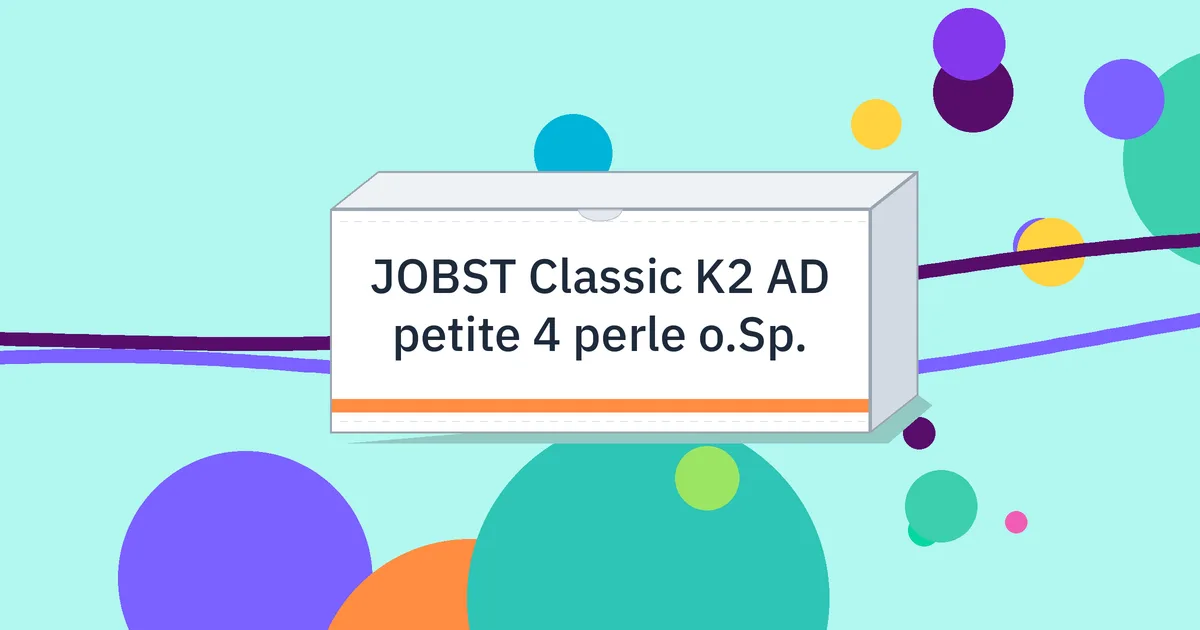Symbolbild: Packung mit der Aufschrift JOBST Classic K2 AD petite 4 perle o.Sp. (PZN 10726293) – Verfügbarkeit und Bezug in Apotheken in Frankfurt am Main