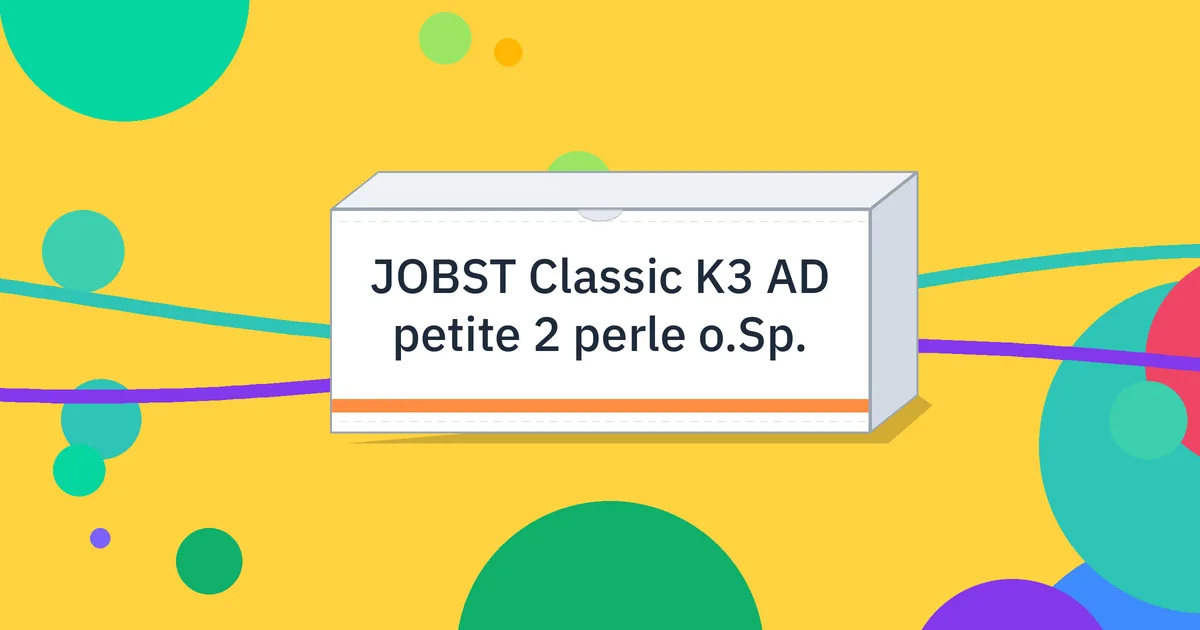 Symbolbild: Packung mit der Aufschrift JOBST Classic K3 AD petite 2 perle o.Sp. (PZN 13070479) – Verfügbarkeit und Bezug in Apotheken in Frankfurt am Main