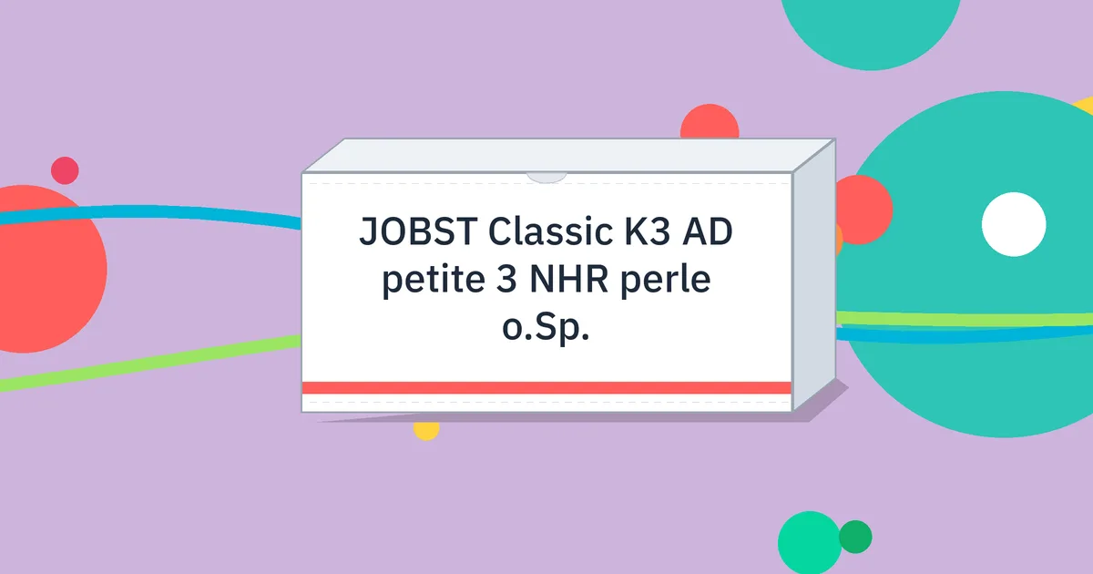 Symbolbild: Packung mit der Aufschrift JOBST Classic K3 AD petite 3 NHR perle o.Sp. (PZN 13070255) – Verfügbarkeit und Bezug in Apotheken in Frankfurt am Main