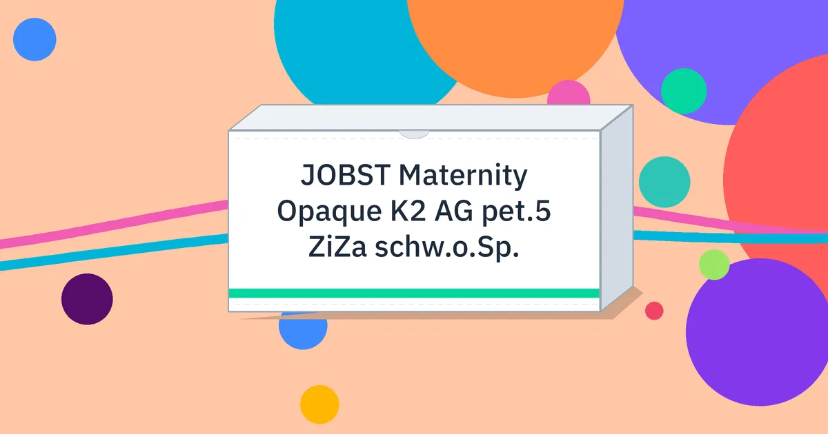 Symbolbild: Packung mit der Aufschrift JOBST Maternity Opaque K2 AG pet.5 ZiZa schw.o.Sp. (PZN 15853725) – Verfügbarkeit und Bezug in Apotheken in Frankfurt am Main