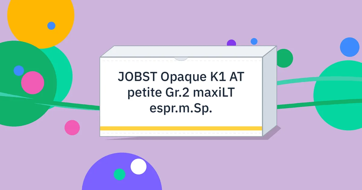 Symbolbild: Packung mit der Aufschrift JOBST Opaque K1 AT petite Gr.2 maxiLT espr.m.Sp. (PZN 16277028) – Verfügbarkeit und Bezug in Apotheken in Frankfurt am Main