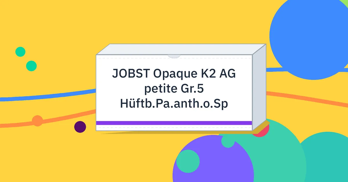 Symbolbild: Packung mit der Aufschrift JOBST Opaque K2 AG petite Gr.5 Hüftb.Pa.anth.o.Sp (PZN 16288859) – Verfügbarkeit und Bezug in Apotheken in Frankfurt am Main