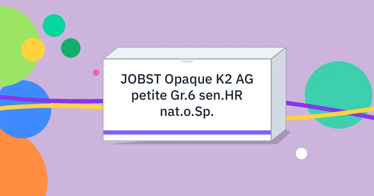 Symbolbild: Packung mit der Aufschrift JOBST Opaque K2 AG petite Gr.6 sen.HR nat.o.Sp. (PZN 12142633) – Verfügbarkeit und Bezug in Apotheken in Frankfurt am Main