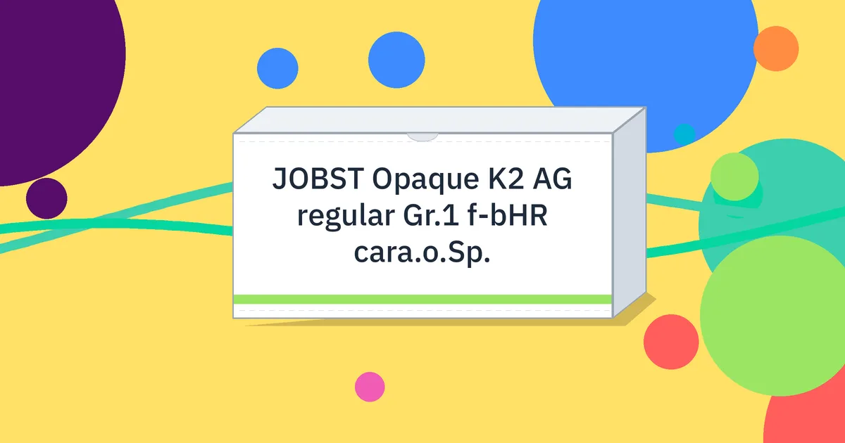 Symbolbild: Packung mit der Aufschrift JOBST Opaque K2 AG regular Gr.1 f-bHR cara.o.Sp. (PZN 11252294) – Verfügbarkeit und Bezug in Apotheken in Frankfurt am Main