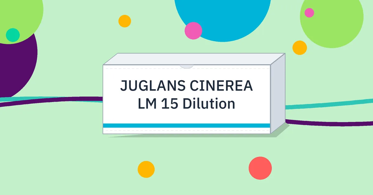 Symbolbild: Packung mit der Aufschrift JUGLANS CINEREA LM 15 Dilution (PZN 13563733) – Verfügbarkeit und Bezug in Apotheken in Frankfurt am Main