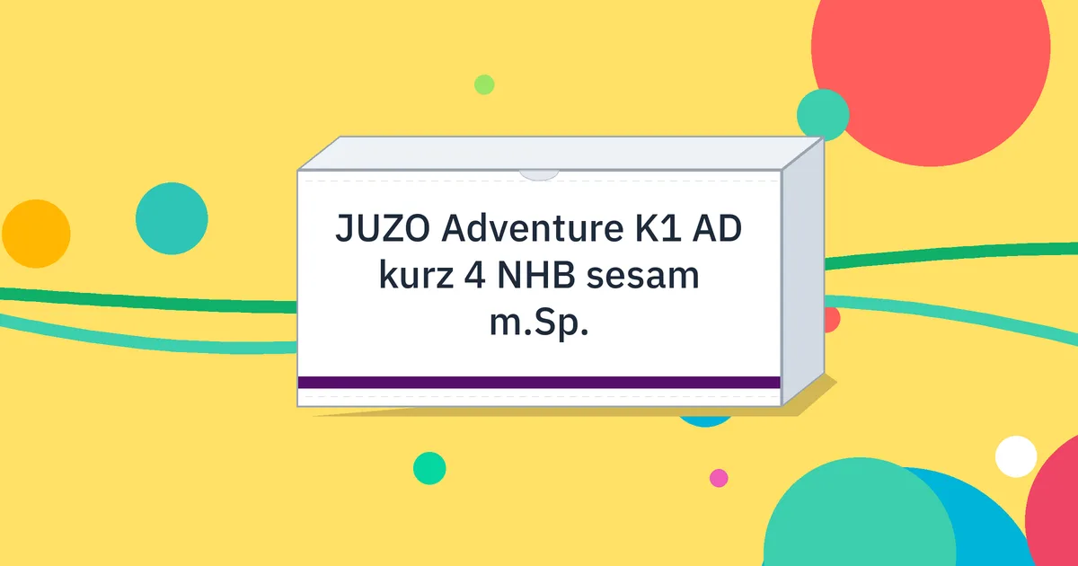 Symbolbild: Packung mit der Aufschrift JUZO Adventure K1 AD kurz 4 NHB sesam m.Sp. (PZN 16493358) – Verfügbarkeit und Bezug in Apotheken in Frankfurt am Main