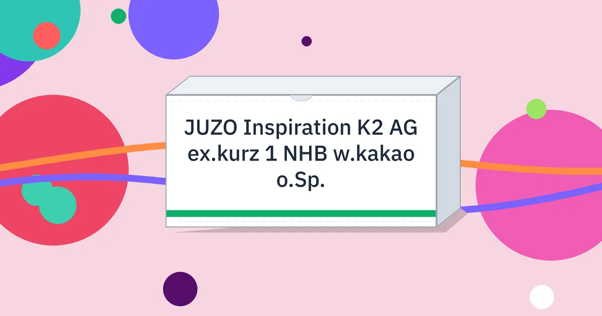 Symbolbild: Packung mit der Aufschrift JUZO Inspiration K2 AG ex.kurz 1 NHB w.kakao o.Sp. (PZN 14950923) – Verfügbarkeit und Bezug in Apotheken in Frankfurt am Main