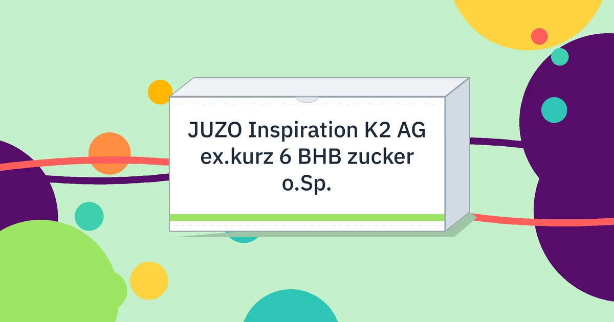 Symbolbild: Packung mit der Aufschrift JUZO Inspiration K2 AG ex.kurz 6 BHB zucker o.Sp. (PZN 14835903) – Verfügbarkeit und Bezug in Apotheken in Frankfurt am Main