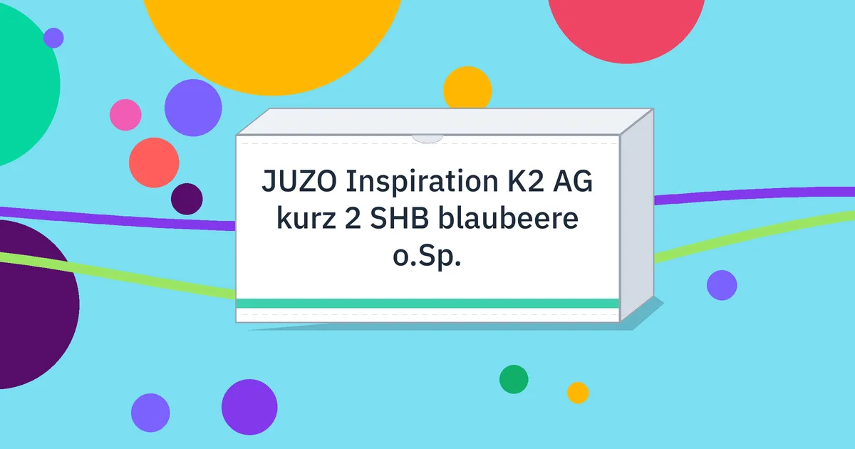 Symbolbild: Packung mit der Aufschrift JUZO Inspiration K2 AG kurz 2 SHB blaubeere o.Sp. (PZN 14947654) – Verfügbarkeit und Bezug in Apotheken in Frankfurt am Main