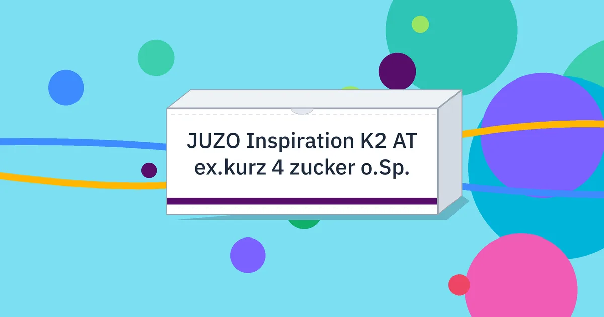 Symbolbild: Packung mit der Aufschrift JUZO Inspiration K2 AT ex.kurz 4 zucker o.Sp. (PZN 14932316) – Verfügbarkeit und Bezug in Apotheken in Frankfurt am Main
