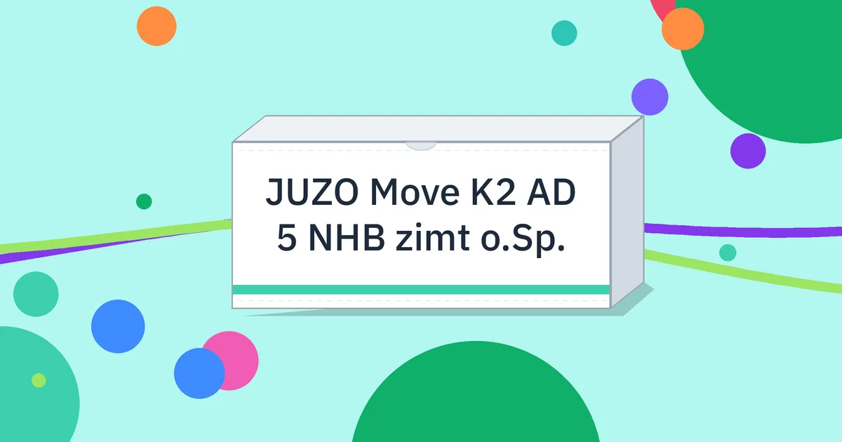 Symbolbild: Packung mit der Aufschrift JUZO Move K2 AD 5 NHB zimt o.Sp. (PZN 18508041) – Verfügbarkeit und Bezug in Apotheken in Frankfurt am Main
