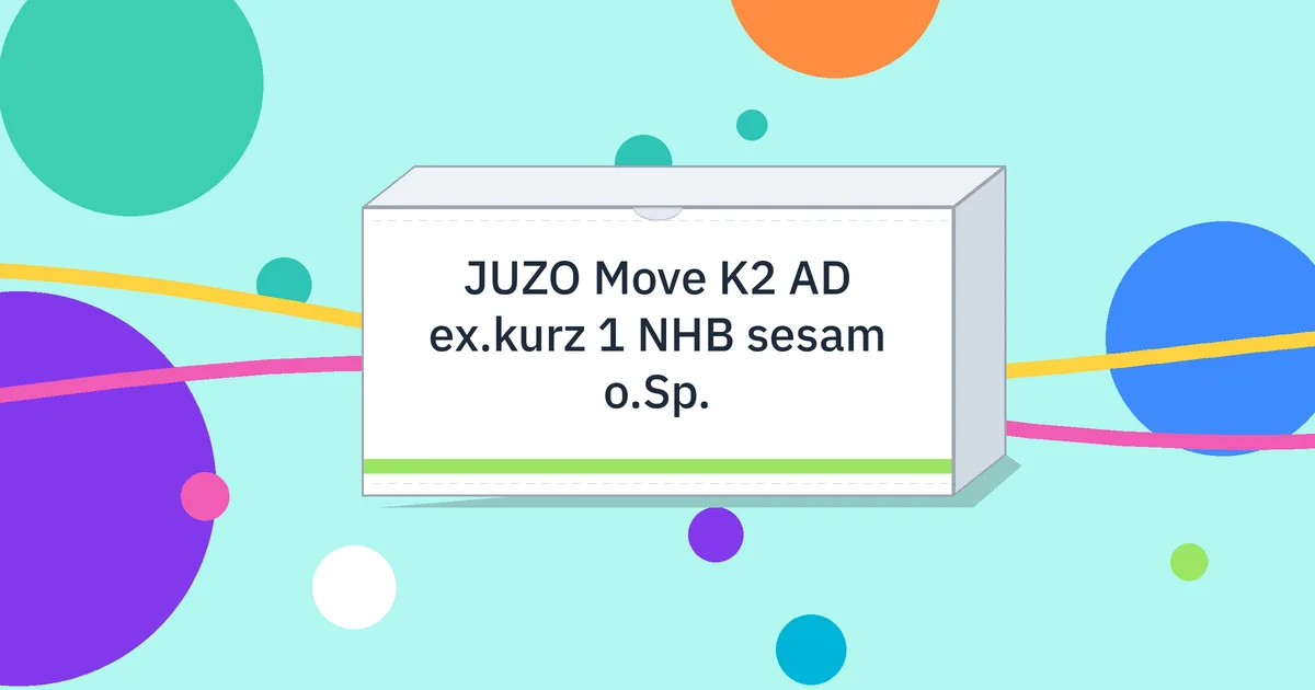 Symbolbild: Packung mit der Aufschrift JUZO Move K2 AD ex.kurz 1 NHB sesam o.Sp. (PZN 18510724) – Verfügbarkeit und Bezug in Apotheken in Frankfurt am Main