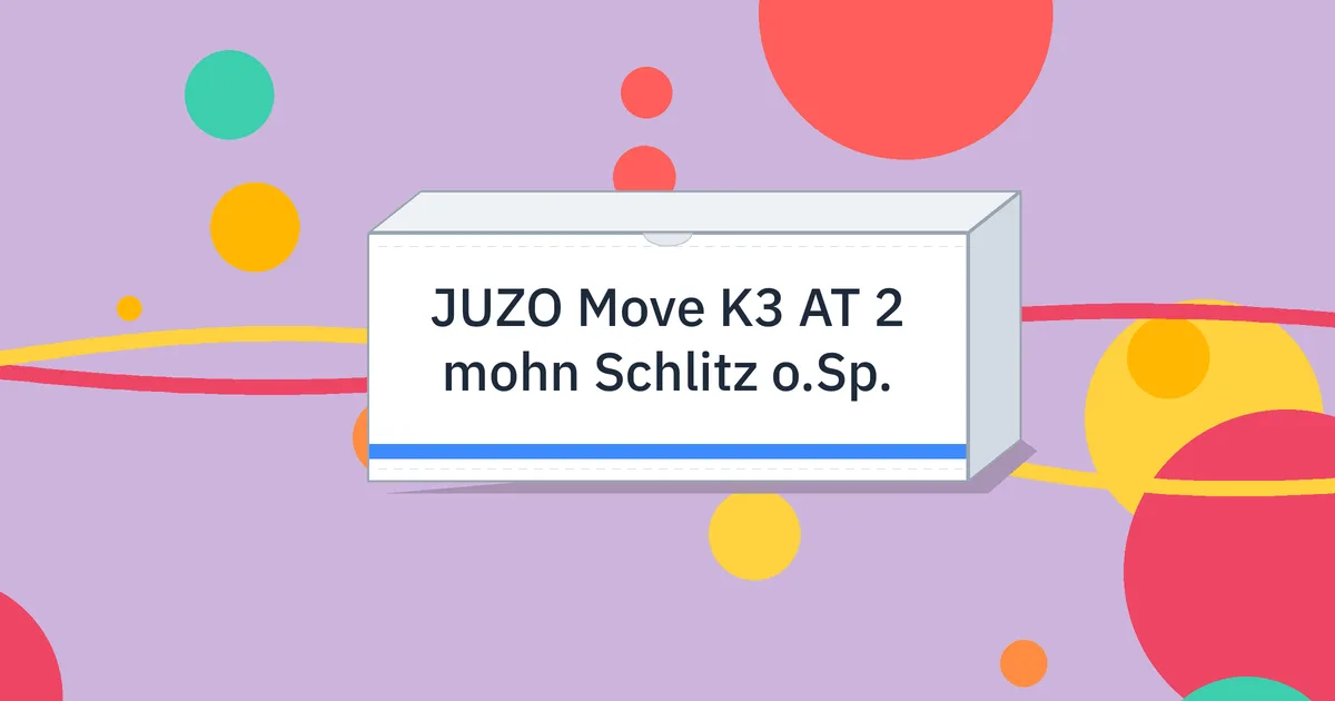 Symbolbild: Packung mit der Aufschrift JUZO Move K3 AT 2 mohn Schlitz o.Sp. (PZN 20679726) – Verfügbarkeit und Bezug in Apotheken in Frankfurt am Main