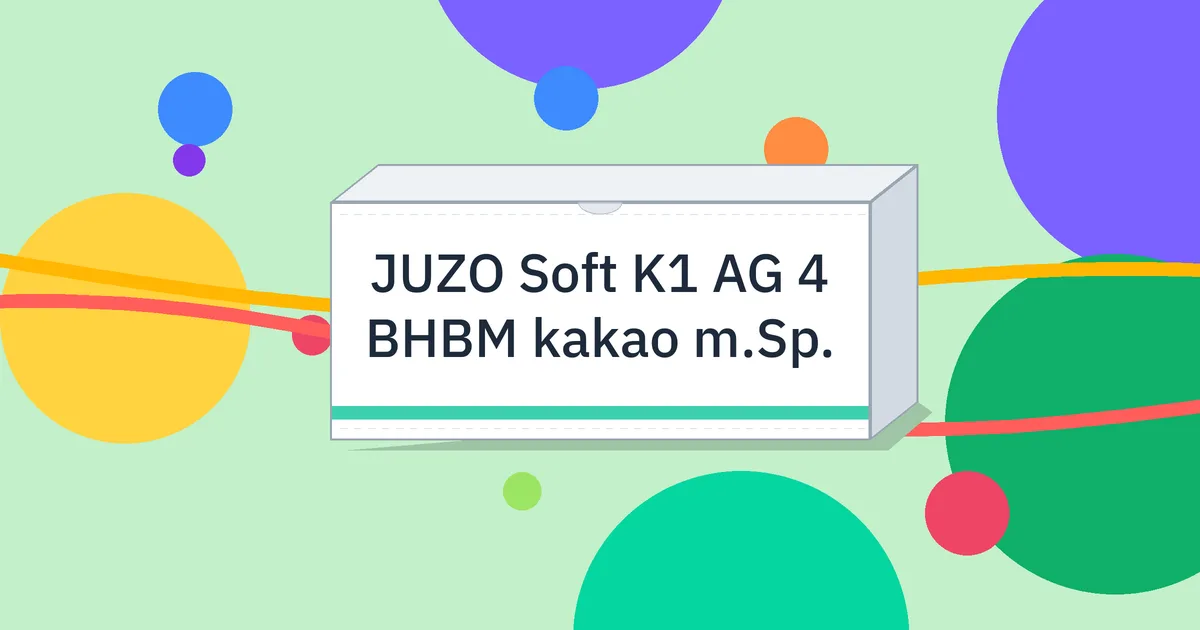 Symbolbild: Packung mit der Aufschrift JUZO Soft K1 AG 4 BHBM kakao m.Sp. (PZN 14855314) – Verfügbarkeit und Bezug in Apotheken in Frankfurt am Main