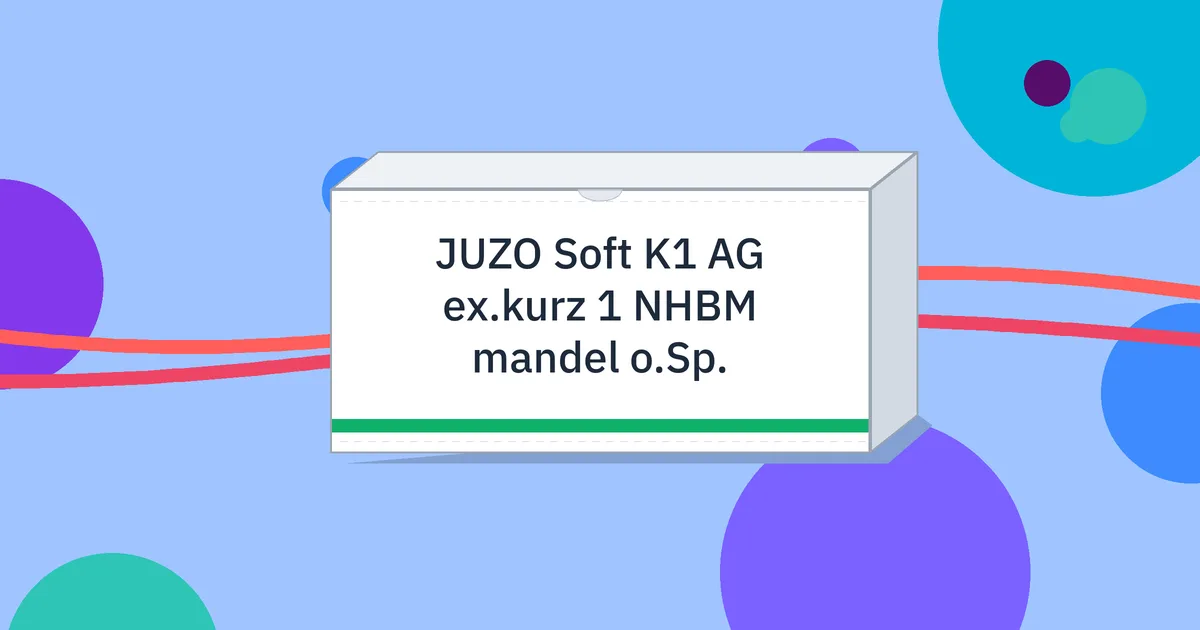 Symbolbild: Packung mit der Aufschrift JUZO Soft K1 AG ex.kurz 1 NHBM mandel o.Sp. (PZN 15000388) – Verfügbarkeit und Bezug in Apotheken in Frankfurt am Main