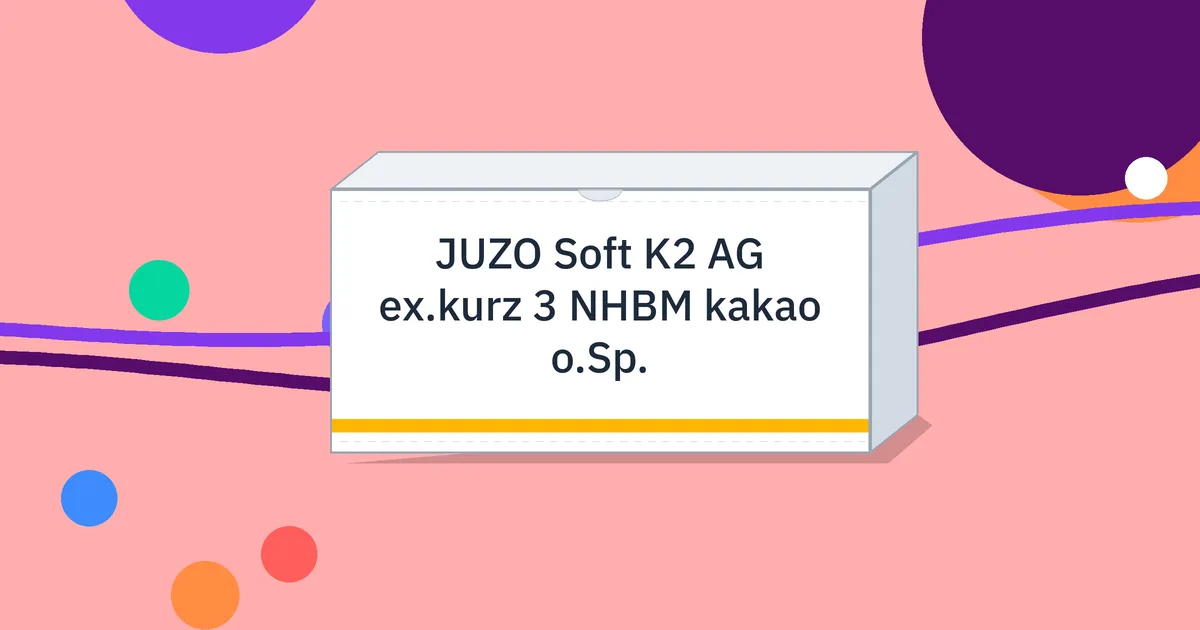 Symbolbild: Packung mit der Aufschrift JUZO Soft K2 AG ex.kurz 3 NHBM kakao o.Sp. (PZN 15002140) – Verfügbarkeit und Bezug in Apotheken in Frankfurt am Main