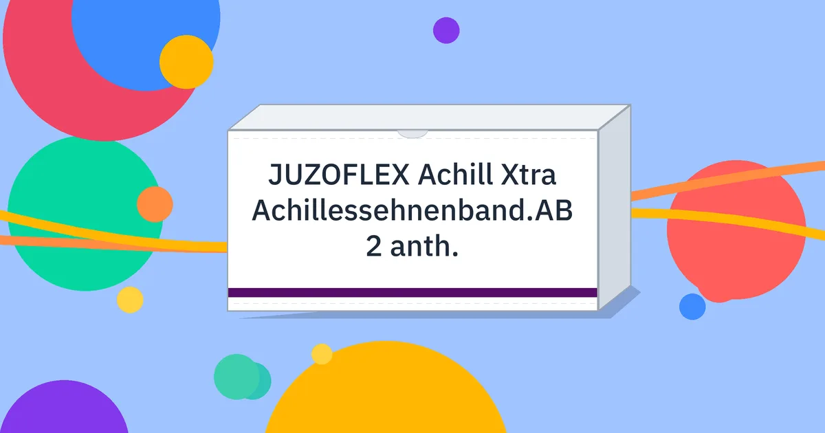 Symbolbild: Packung mit der Aufschrift JUZOFLEX Achill Xtra Achillessehnenband.AB 2 anth. (PZN 16634623) – Verfügbarkeit und Bezug in Apotheken in Frankfurt am Main