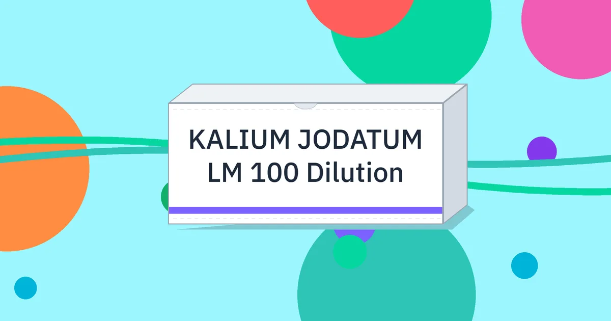 Symbolbild: Packung mit der Aufschrift KALIUM JODATUM LM 100 Dilution (PZN 12922696) – Verfügbarkeit und Bezug in Apotheken in Frankfurt am Main