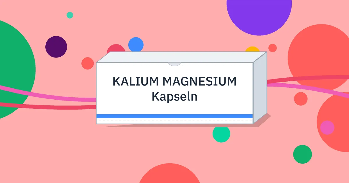 Symbolbild: Packung mit der Aufschrift KALIUM MAGNESIUM Kapseln (PZN 05382880) – Verfügbarkeit und Bezug in Apotheken in Frankfurt am Main